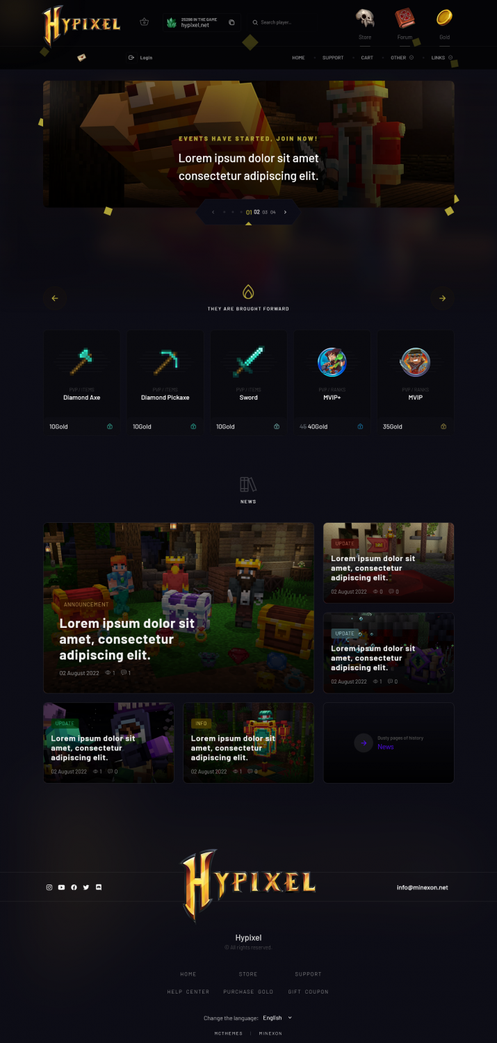 MINEXON - Minecraft Website on Polymart - Minecraft Resource packs