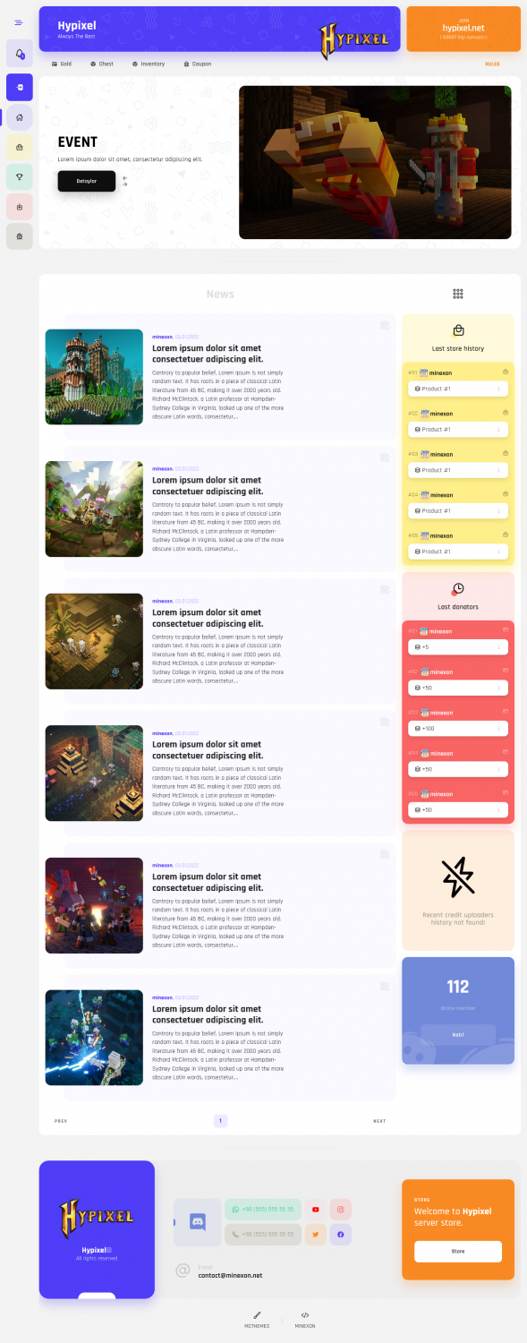 MINEXON - Minecraft Website on Polymart - Minecraft Resource packs