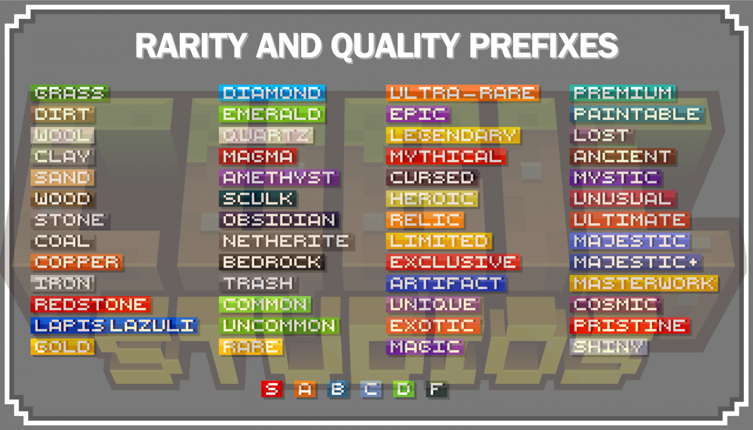 Rarity & Quality Prefixes on Polymart - Minecraft Resource packs