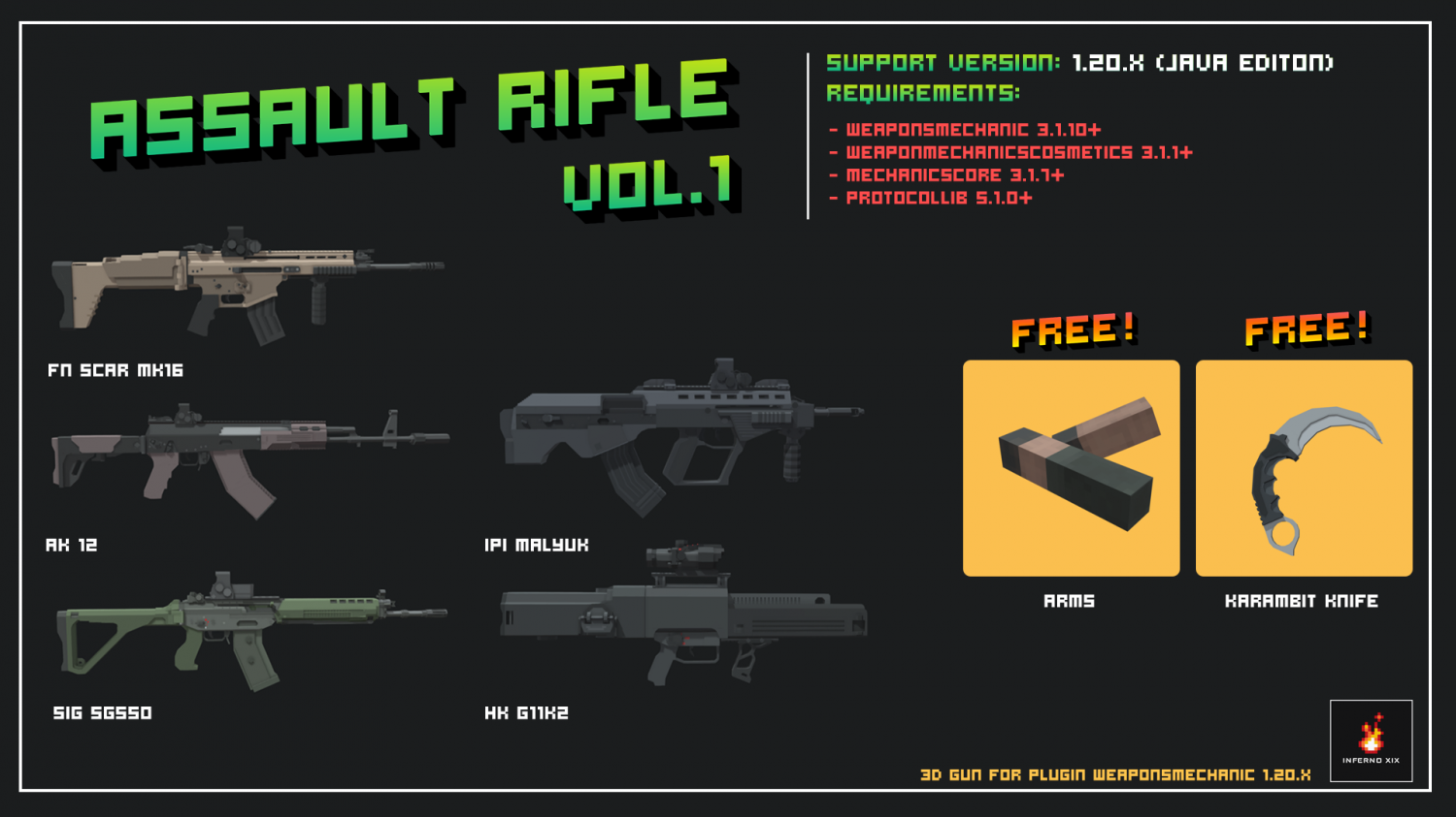 Assault Rifle Vol 1 Pack on Polymart - Minecraft Models