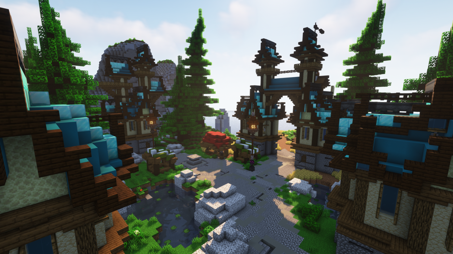| 580x580 | Mountain Spawn on Polymart - Minecraft Builds