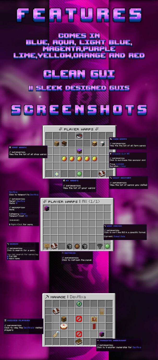 Player Warps Configuration on Polymart - Minecraft Configurations