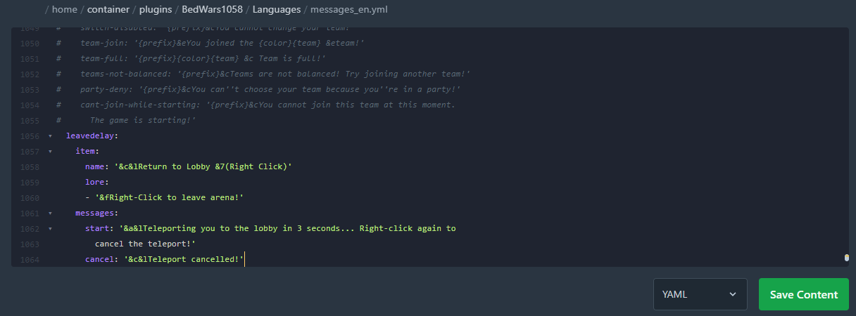 if use-lang is set to true