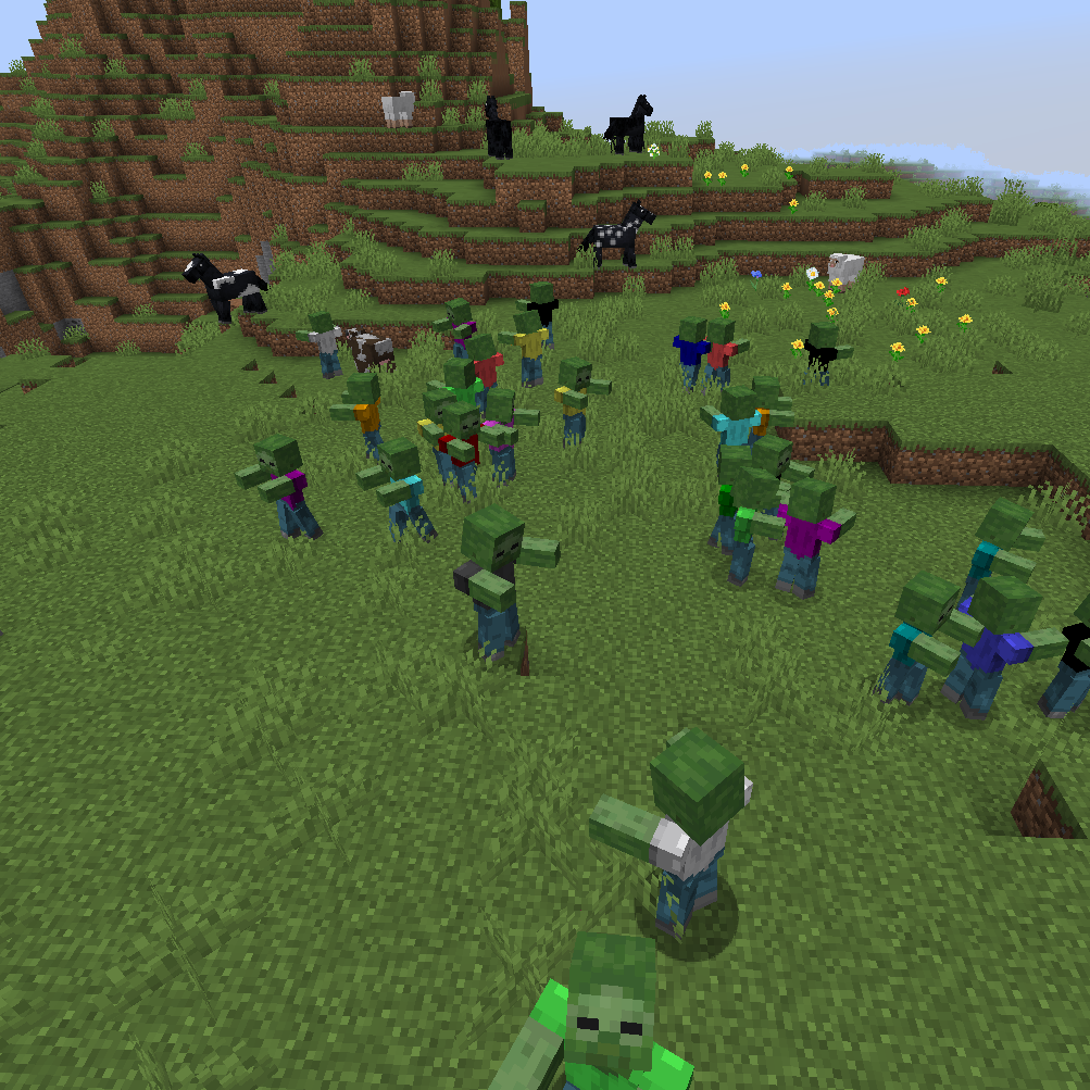 Zombie spawn with randomize color and prevent sunburn.