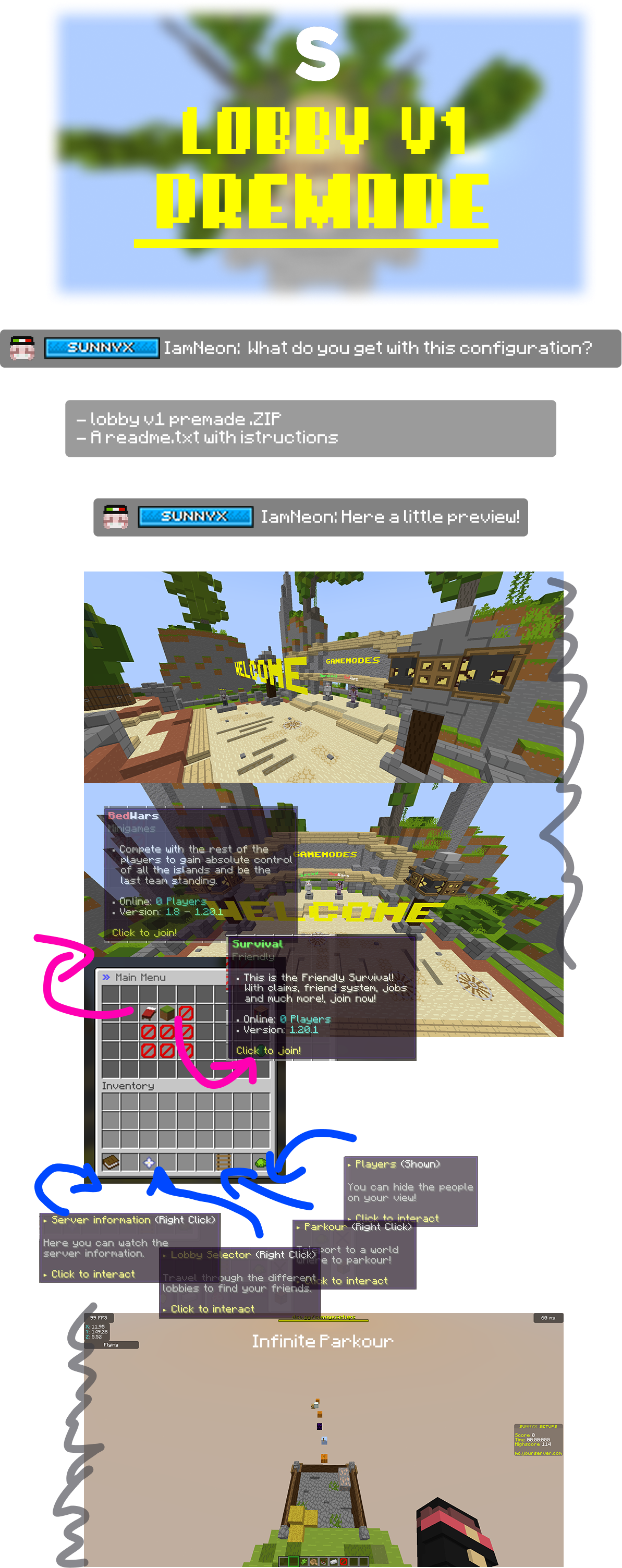 Lobby SETUP ! FREE on Polymart - Minecraft Setups