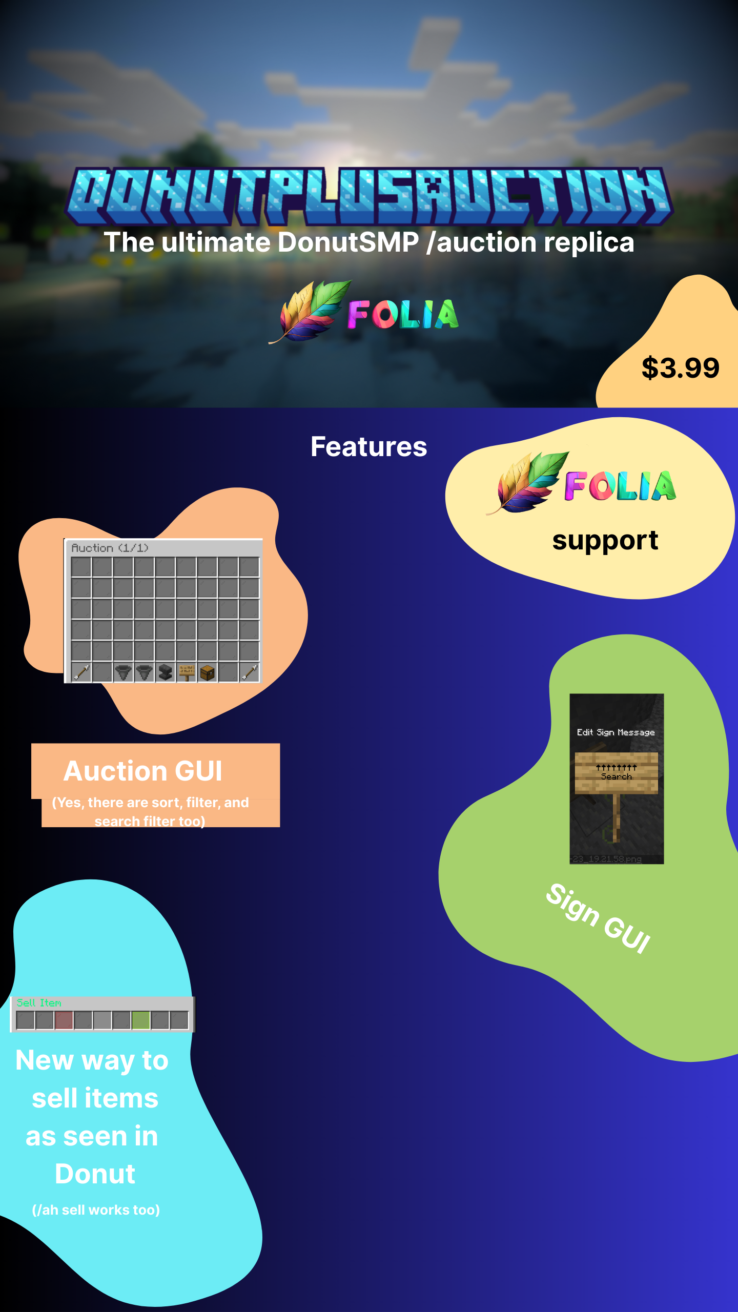 DonutPlusAuction x Folia on Polymart - Minecraft Plugins