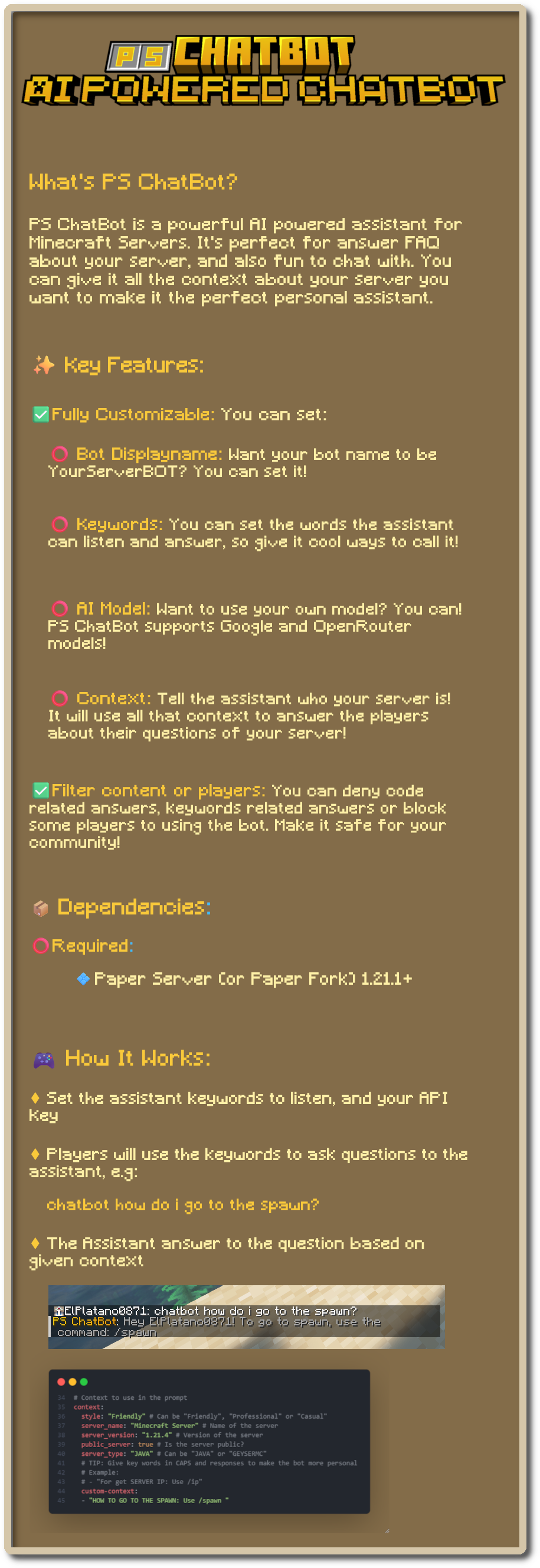 PSChatBot on Polymart - Minecraft Plugins