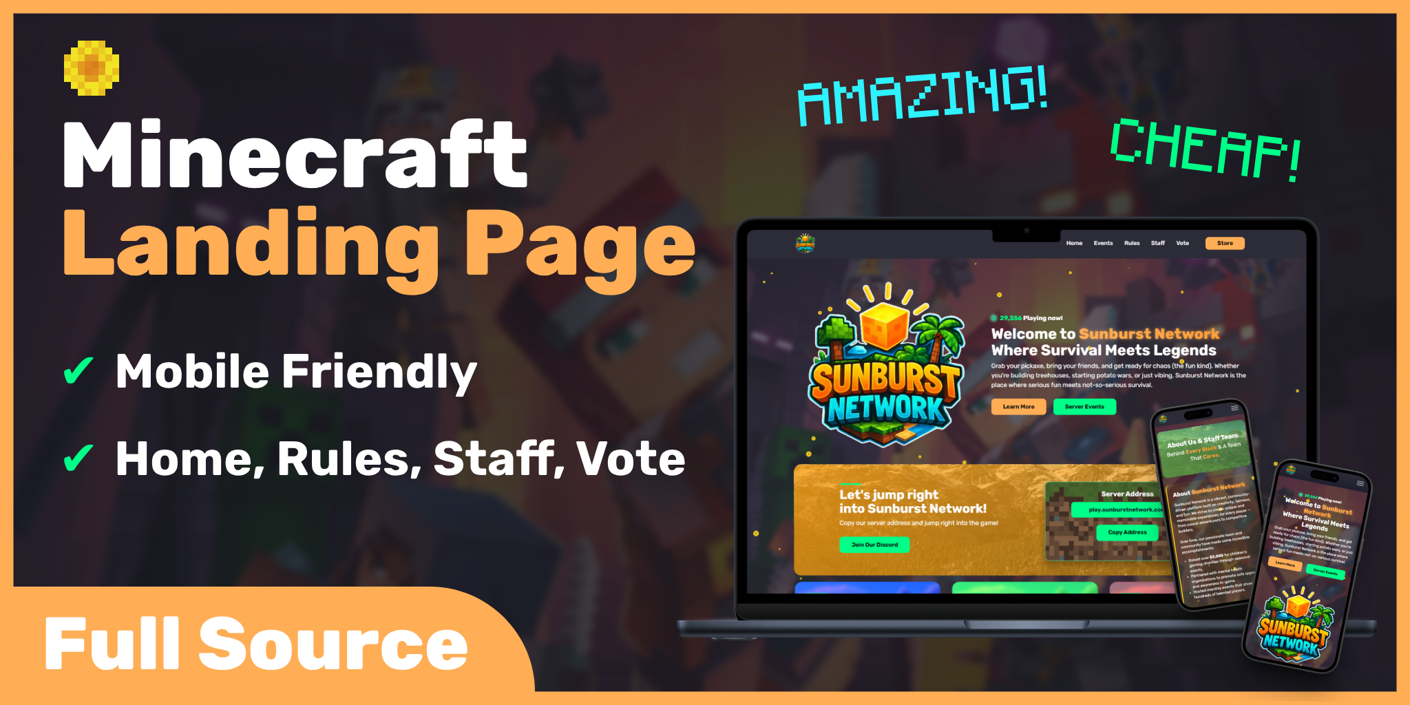 Minecraft Landing Page on Polymart - Minecraft Websites