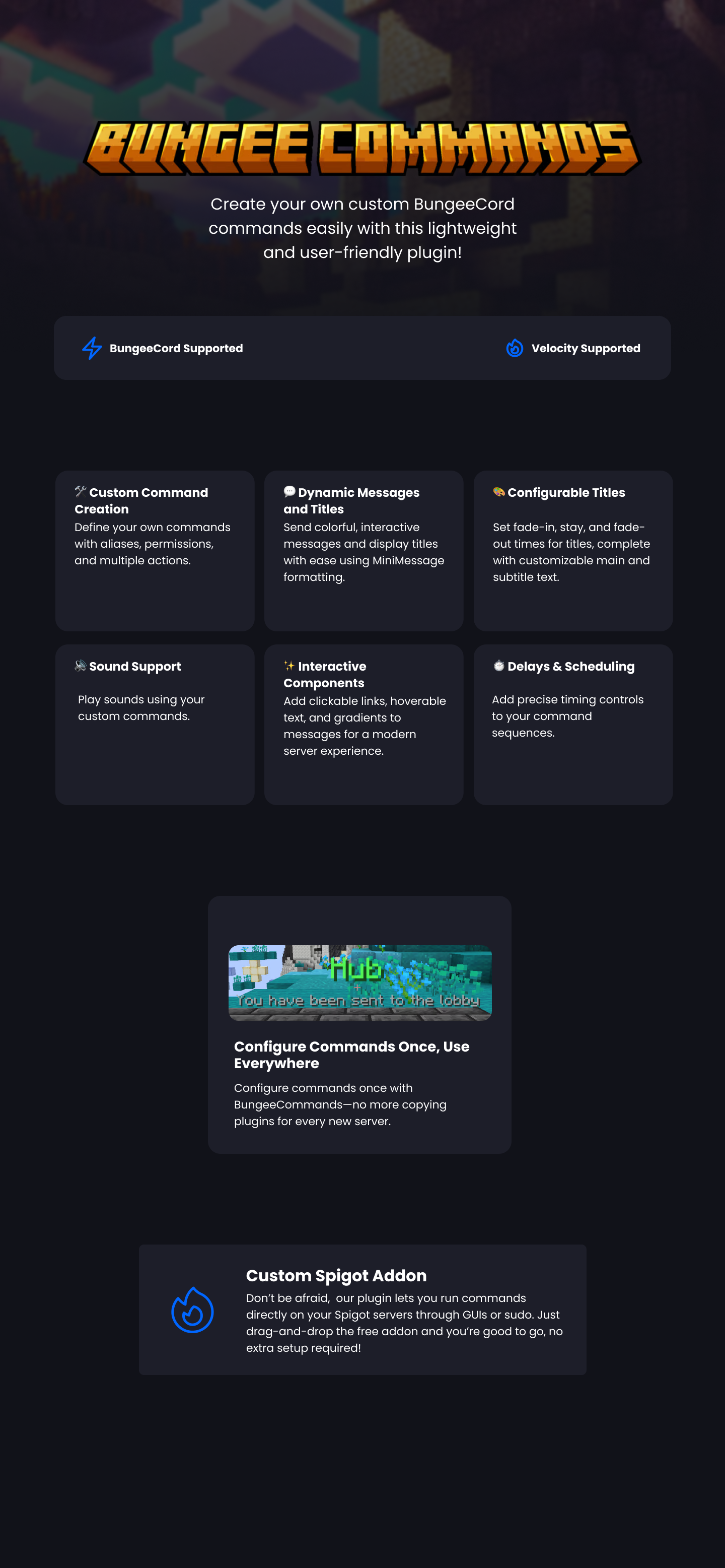 BungeeCommands on Polymart - Minecraft Plugins